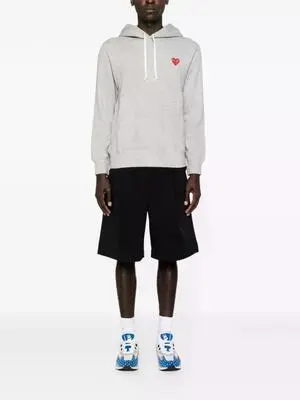Play Comme Des Garcon Appliqué Hoodie - Grey