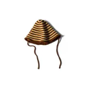 Miu Miu Knitted Cotton Cap - Cognac/yellow