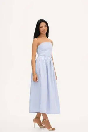 MandiBreeze Cotton Midi Dress - Stripe