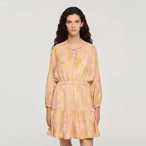Sandro Floral Print Mini Dress - Pink / Green