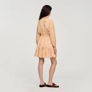 Sandro Floral Print Mini Dress - Pink / Green