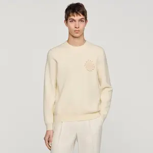 Sandro Crochet Flower Knit Sweatshirt