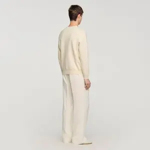 Sandro Crochet Flower Knit Sweatshirt
