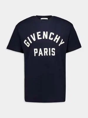 Givenchy Navy Cotton Logo T-shirt - Blue