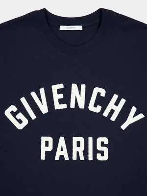 Givenchy Navy Cotton Logo T-shirt