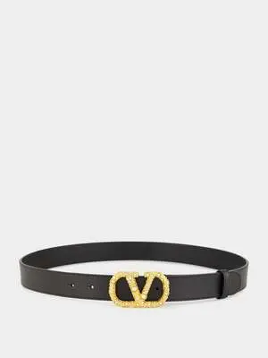 Valentino Garavani Vlogo Signature Leather Belt