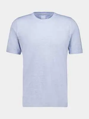 120% Lino Placid Linen T-shirt - Blue