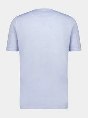 120% Lino Placid Linen T-shirt - Blue