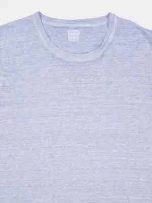 120% Lino Placid Linen T-shirt - Blue