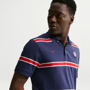 Nike Usmnt The Polo Dri-fit Soccer Polo - Blue