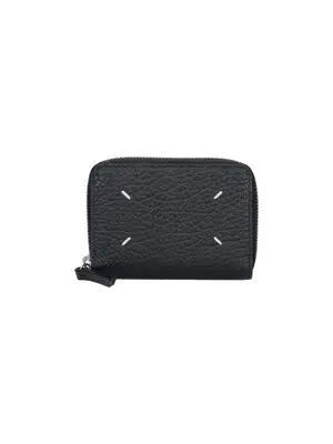 MAISON MARGIELA Zip Wallet "four Stitches" Black