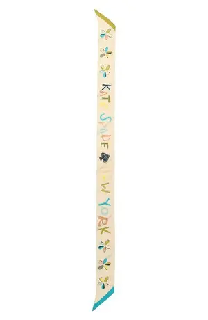 Kate Spade New York Scribble Silk Skinny Scarf - Beige Multi