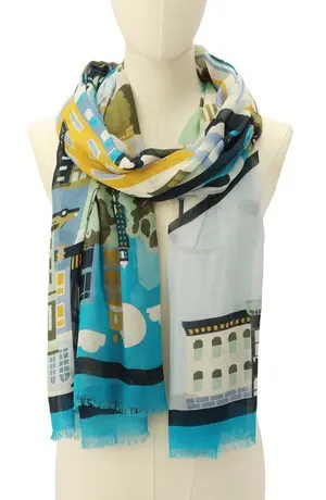 Kate Spade New York Nyc Map Oblong Scarf - Blue Multi