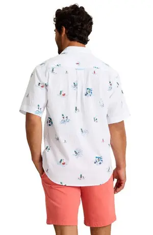 Tommy Bahama Nova Wave Pineapple Pete Short Sleeve Seersucker Button-up Shirt