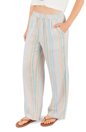 Hurley Avalon Stripe Cotton Gauze Wide Leg Pants