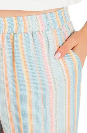 Hurley Avalon Stripe Cotton Gauze Wide Leg Pants