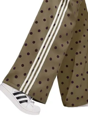 ADIDAS ORIGINALS Firebird Polka Dot Wide Leg Track Pants - Olive Strata