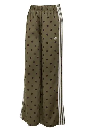ADIDAS ORIGINALS Firebird Polka Dot Wide Leg Track Pants - Olive Strata