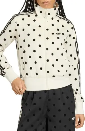 ADIDAS ORIGINALS Firebird Polka Dot Satin Track Jacket Owhite