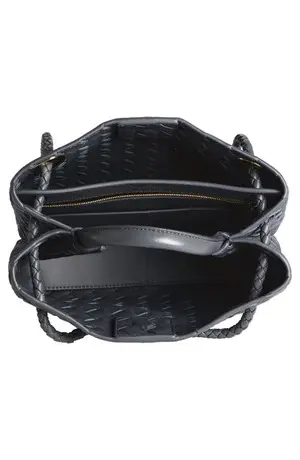 Bottega Veneta Small Andiamo Intrecciato Top Handle Bag - Cloudy Indigo