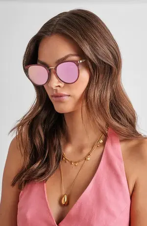 KATIE LOXTON Santorini Cat Eye Sunglasses - Navy