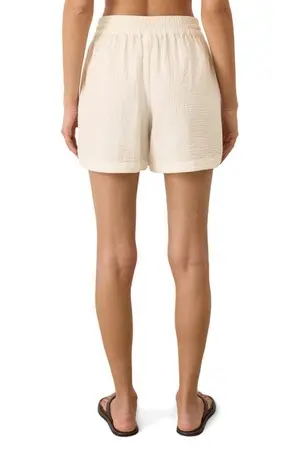 PACT Organic Cotton Coastal Double Gauze Shorts - Cream