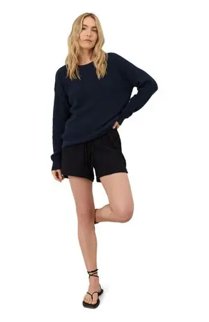PACT Organic Cotton Coastal Double Gauze Shorts - Jet Black