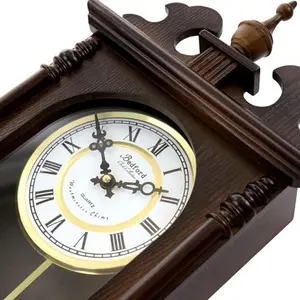 BEDFORD CLOCK COLLECTION Leo 21in Wood Chiming Pendulum Wall Clock