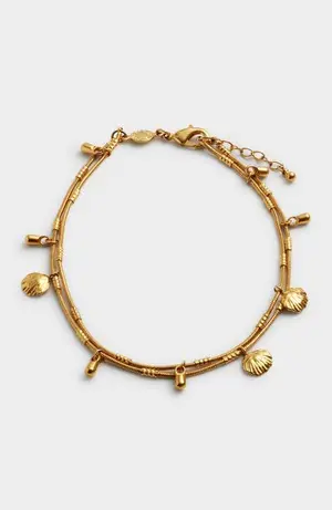 KATIE LOXTON Cochellia Charm Anklet - Gold