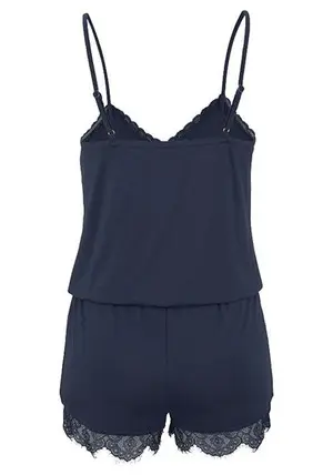 LASCANA Lace Trim Pajama Romper