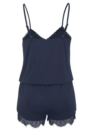 LASCANA Lace Trim Pajama Romper
