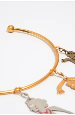 Bimba Y Lola Tricolor Metal Silhouette Choker Necklace