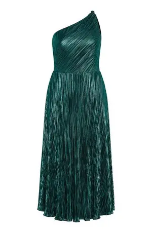 City Chic Metallic One-shoulder Maxi Dress - Emerald