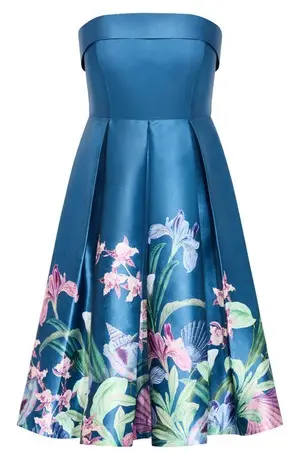 City Chic Tiffany Bloom Fit & Flare Dress