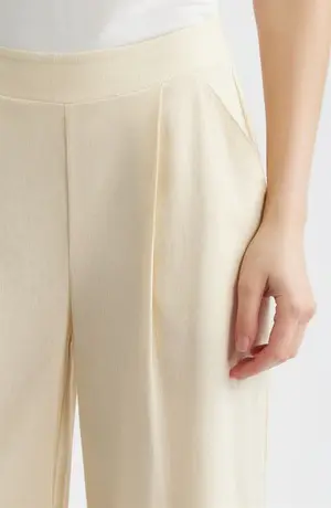 Hue Coastal Palazzo Pants - Ecru