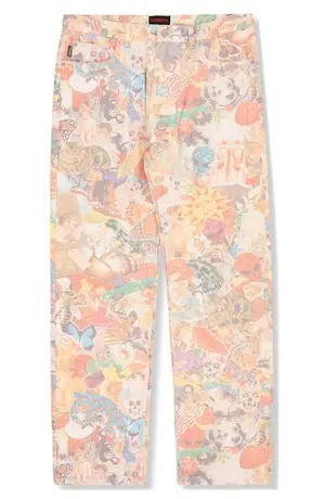 PLEASURES Stickers Straight Leg Jeans - Multi
