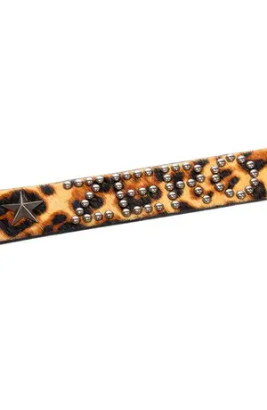 PLEASURES X Zero Skateboards Calf Hair Belt - Leopard