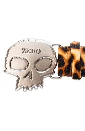 PLEASURES X Zero Skateboards Calf Hair Belt - Leopard