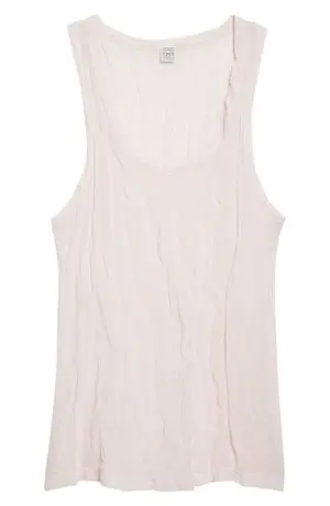 TOTEME Crinkled Cotton Blend Gauze Tank - Bloom
