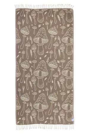 INFUSEZEN Mushroom Sand Resistant Organic Turkish Towel - Brown