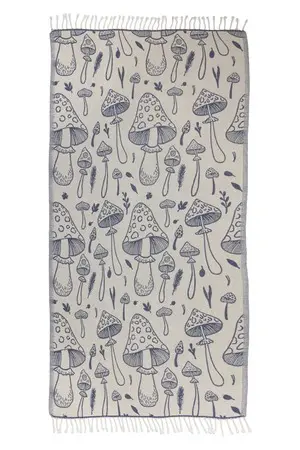 INFUSEZEN Mushroom Sand Resistant Organic Turkish Towel - Navy