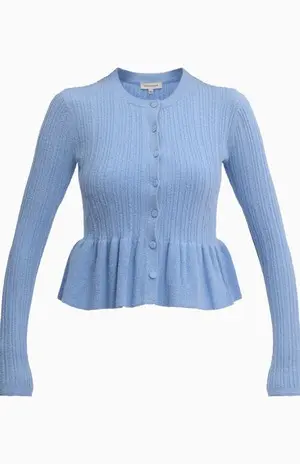 Rebecca Taylor Boucle Knit Cardigan - Azure