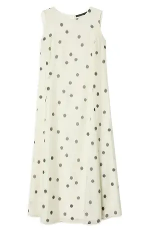 Marina Rinaldi Palato Polka Dot Cotton & Silk Voile Dress