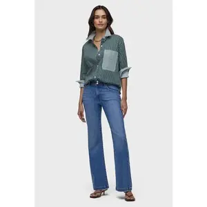 Hudson Jeans Dana Flap Pocket Flare Jeans In Medium-dark Indigo - Tranquil