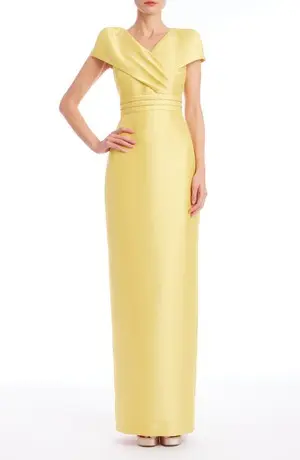 Badgley Mischka Taffeta Column Gown