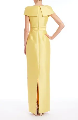 Badgley Mischka Taffeta Column Gown