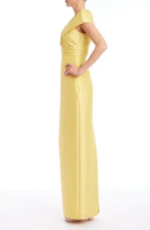 Badgley Mischka Taffeta Column Gown