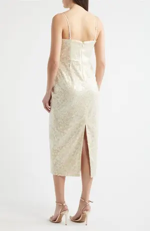 Eliza J Sleeveless Sequin Midi Dress