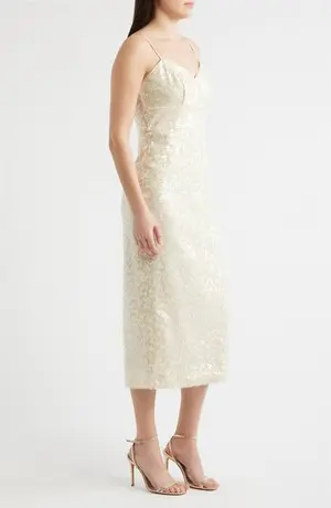 Eliza J Sleeveless Sequin Midi Dress