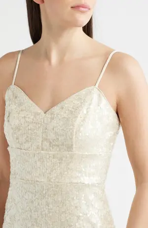 Eliza J Sleeveless Sequin Midi Dress